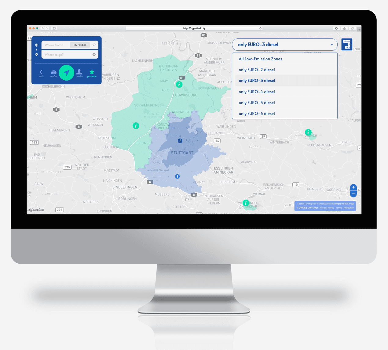 DRIVE2.CITY: Low-emission zones in your navigation.